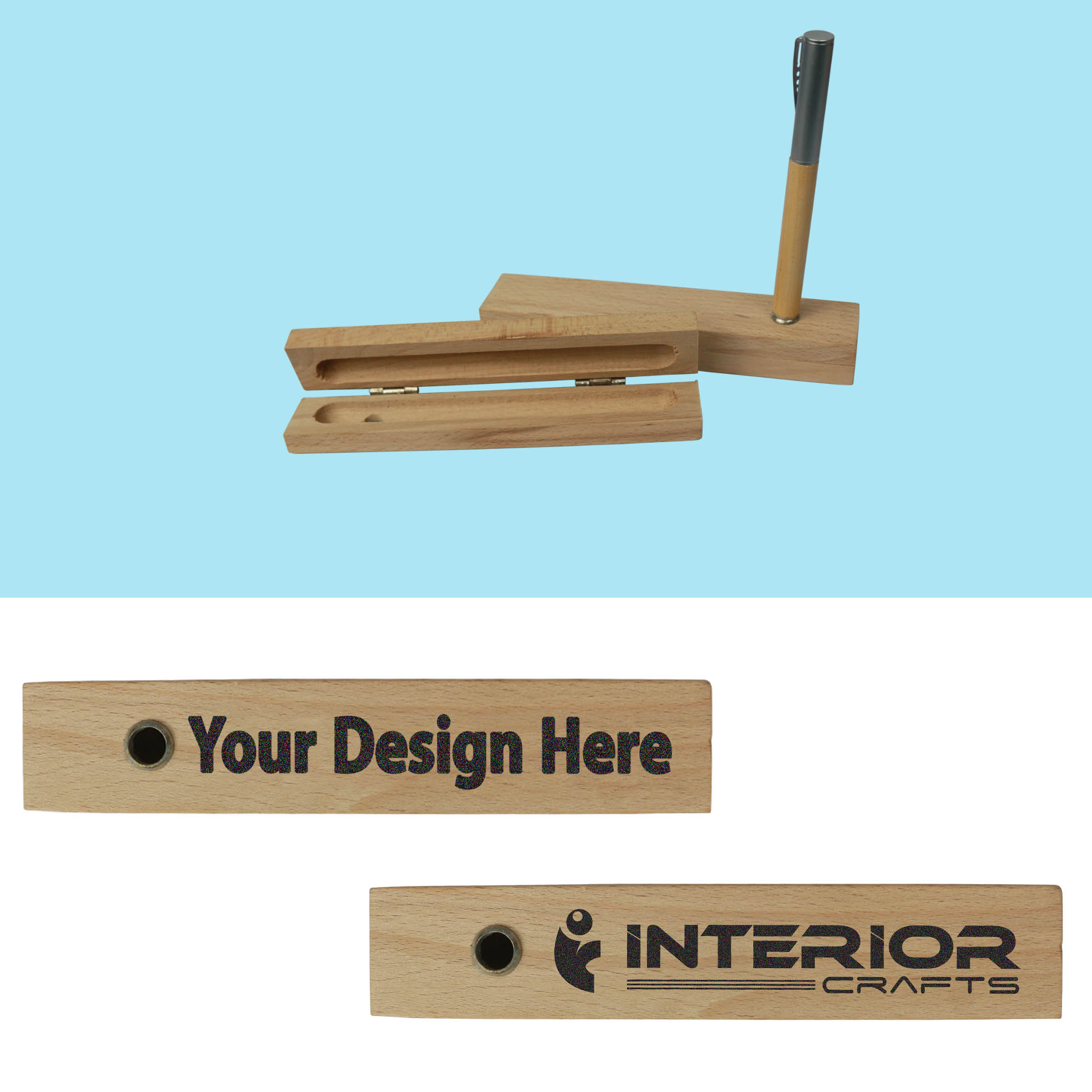 Customizable Wooden Pen Box with Wooden pen- ICPH-013 | Daraz.com.bd