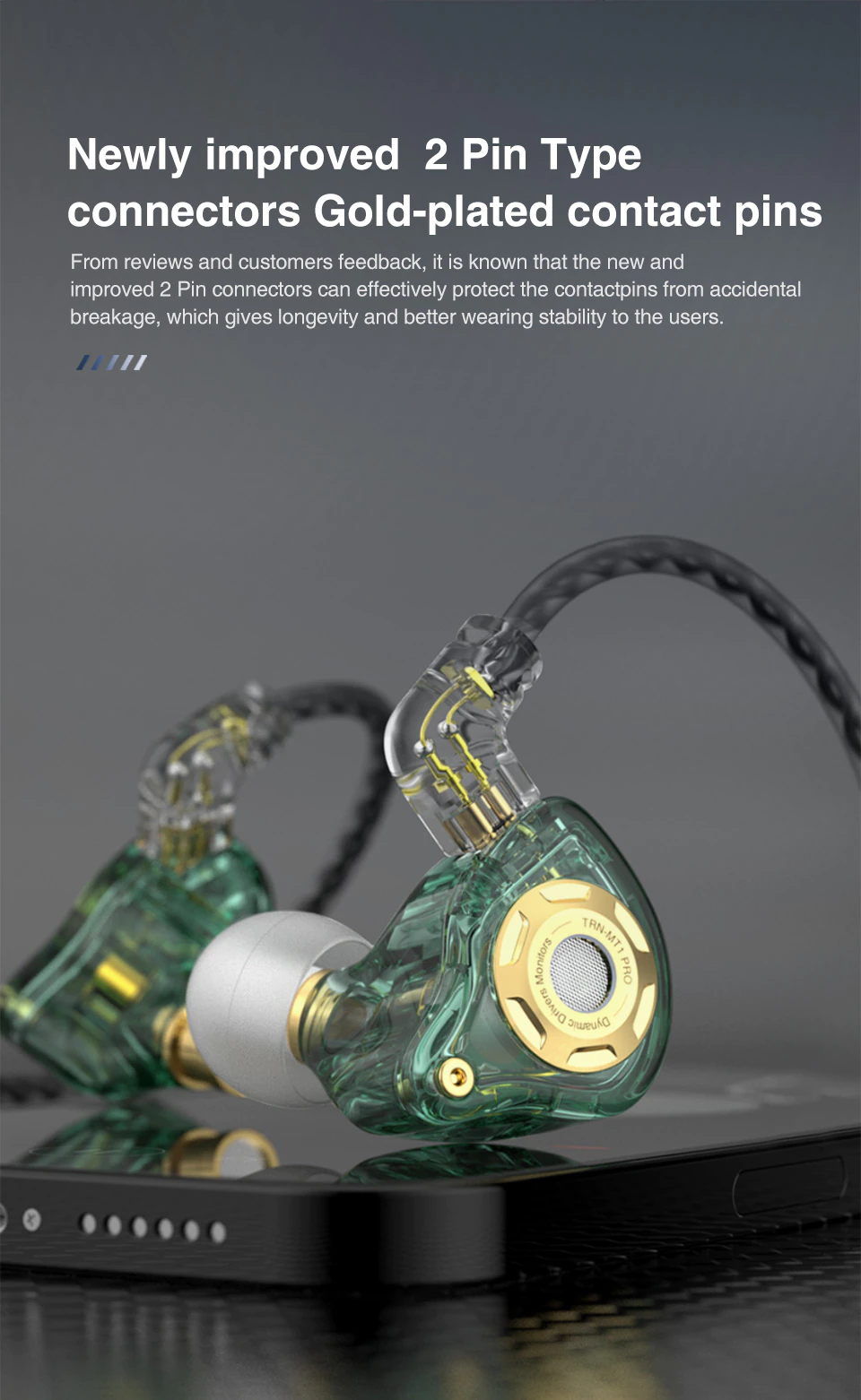 TRN MT1 Pro with MIC HiFI Dynamic Driver In-Ear Monitor HIFI Bass ...
