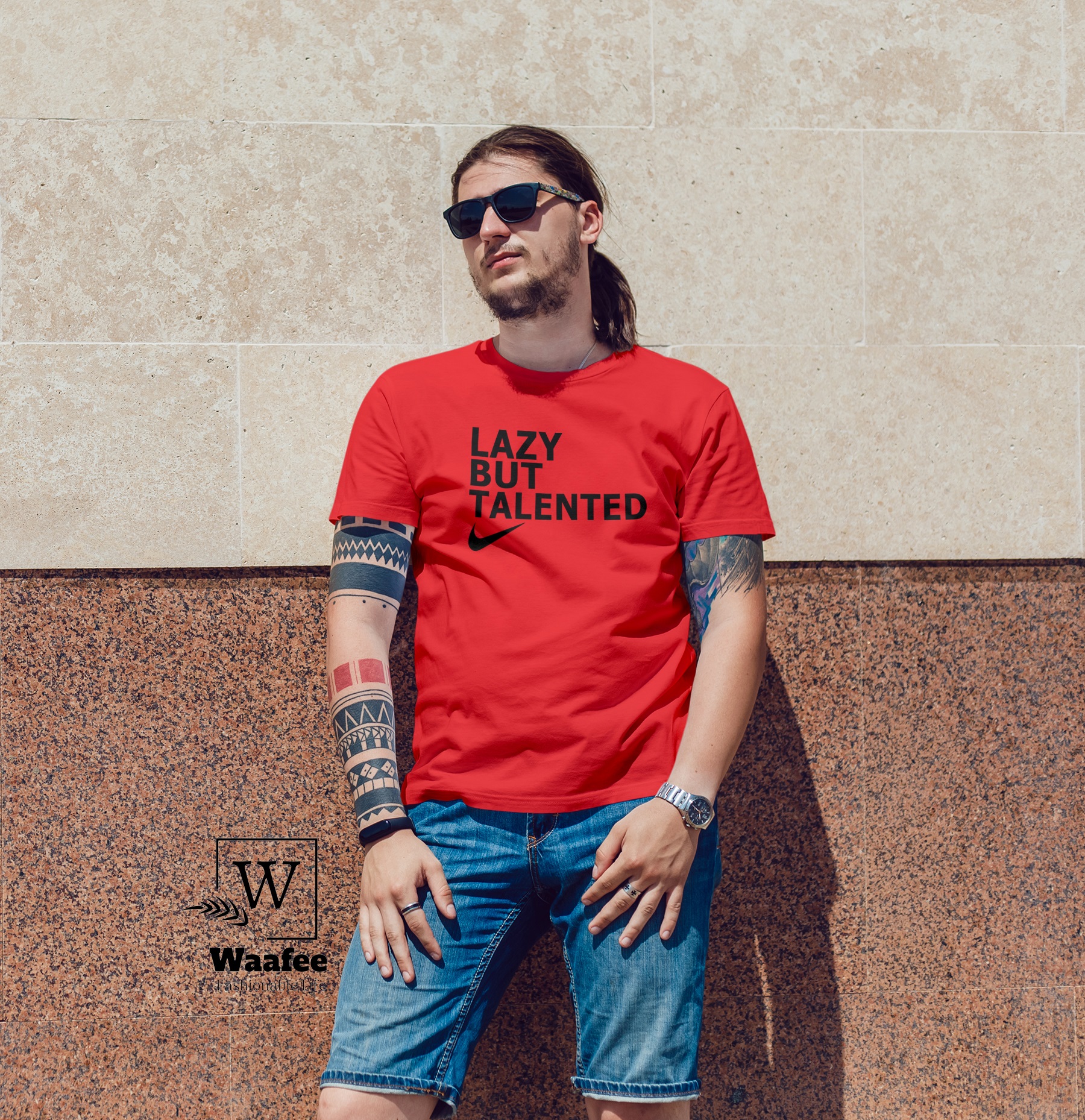 Lazy But Talented Design Half Hata Short Sleeve Tshirt | Daraz.com.bd