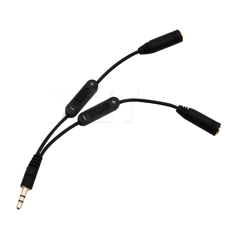 AT 3.5mm Male to 2 Female Stereo Audio Y Splitter Adapter Cable w ...