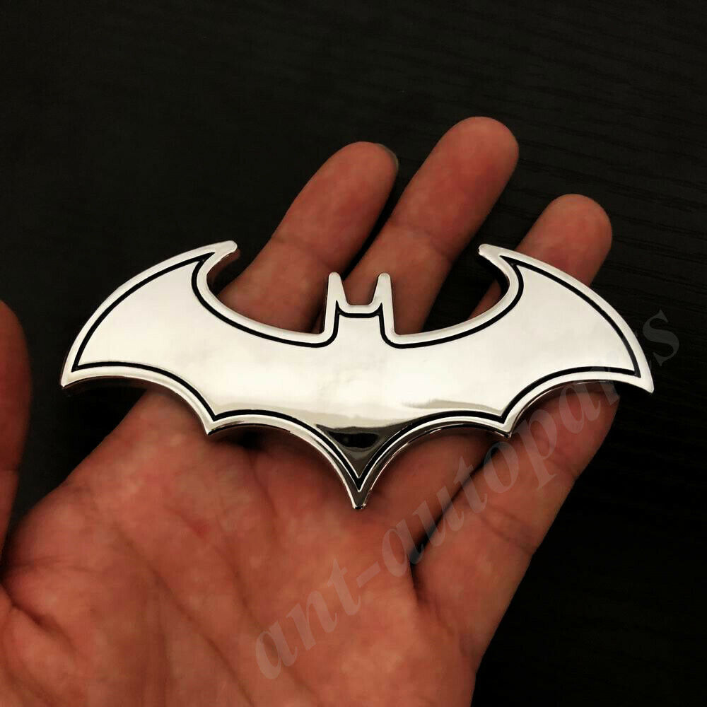 3D Metal Batman Car Sticker Logo for Bike Motor Car Silver Chrome Motor ...