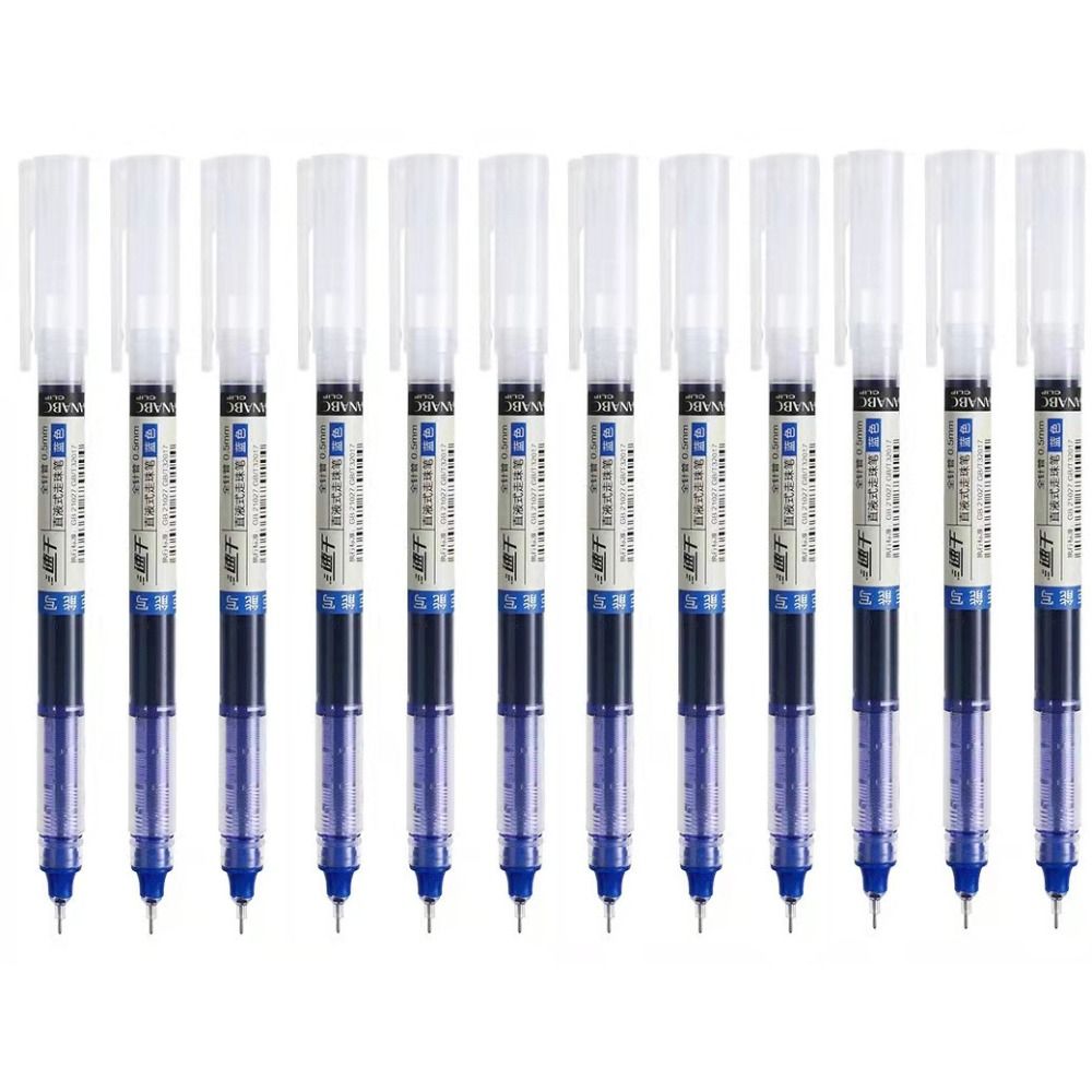 12Pcs/set Direct Liquid Pen Straight Liquid Liquid Rollerball Gel Pen ...