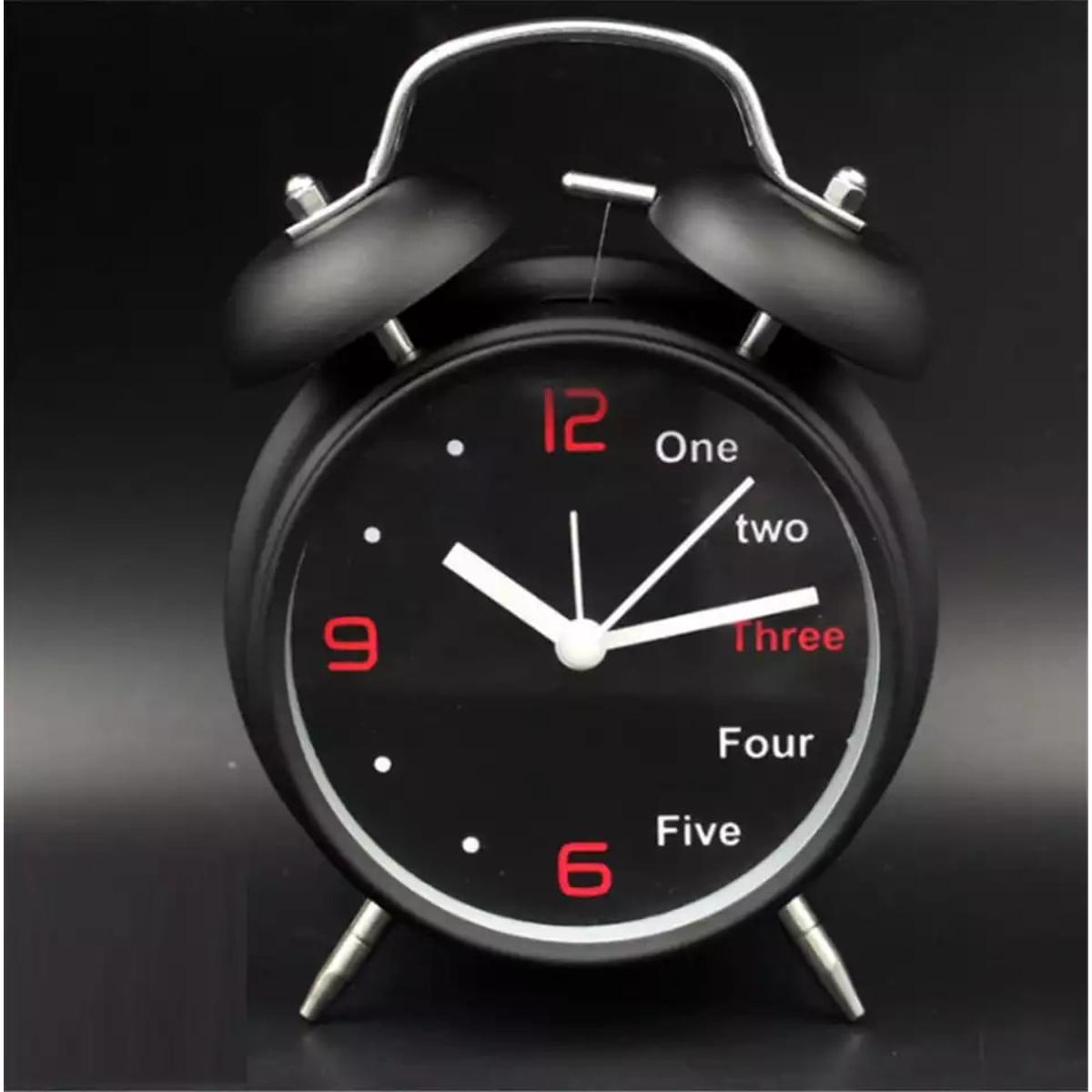 Black Metal Alarm Clock Twin Bell Table Clock Loud Alarm Clock For Home ...
