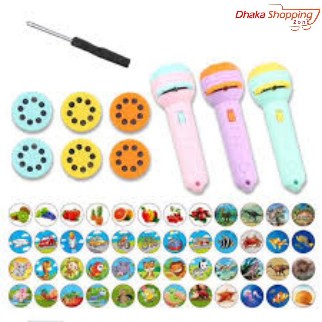 Mini Projector Torch Kids Flashlight Story book Educational Light-up ...