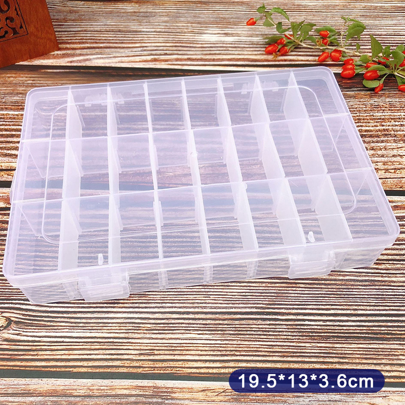 10/15/24 Grids Compartment Transparent Container Box Jewelry Packing ...