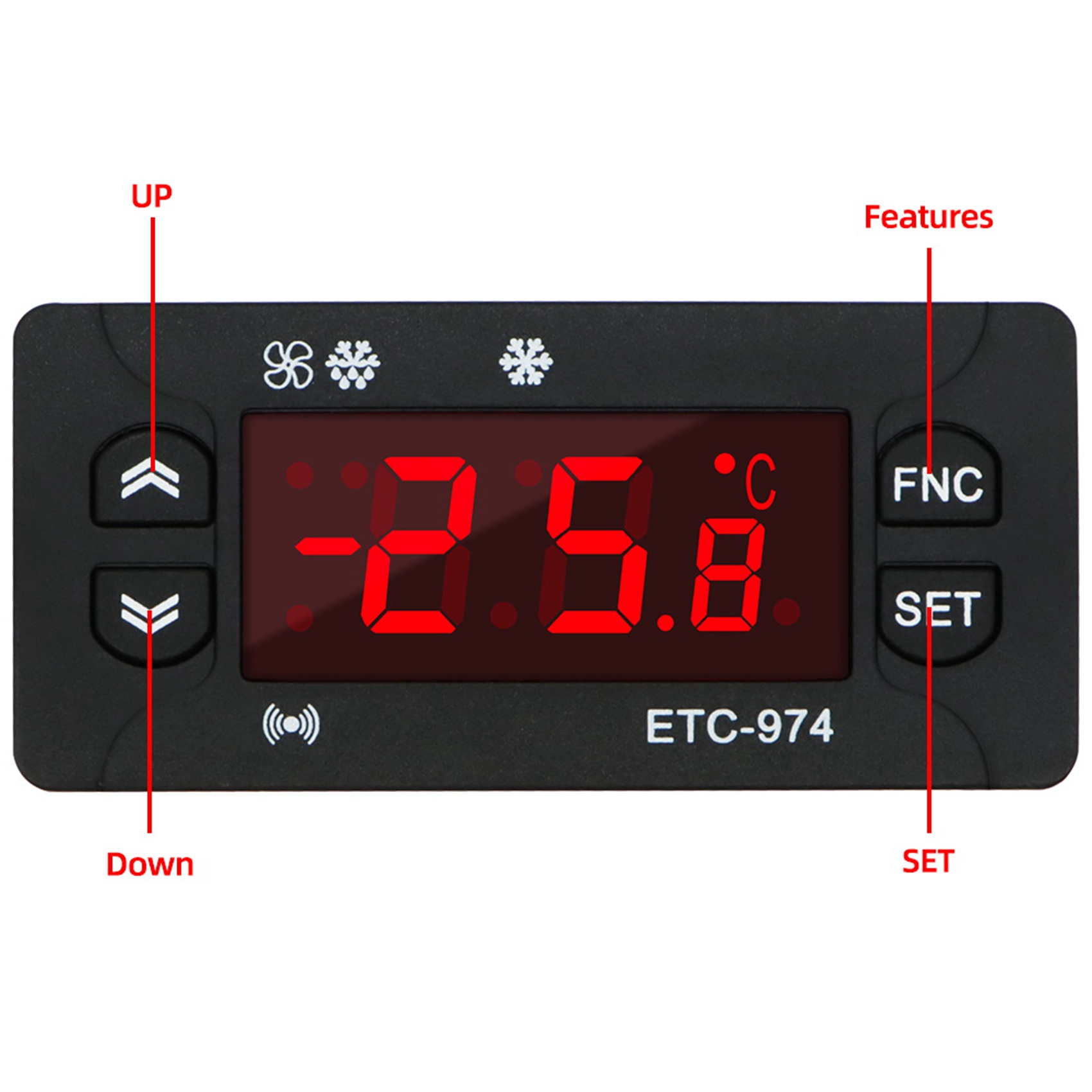 ETC-974 Digital Temperature Controller Microcomputer Thermostats Thermostat Refrigeration Alarm ...
