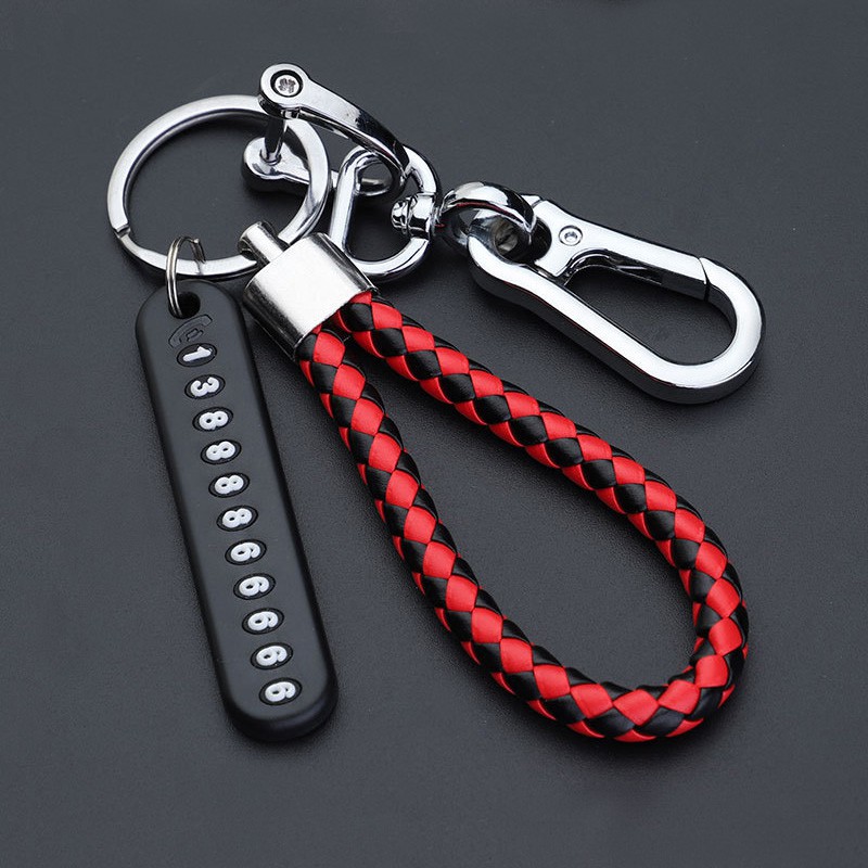 Anti-Lost Car Key Pendant Split Rings Keychain Phone Number Card ...