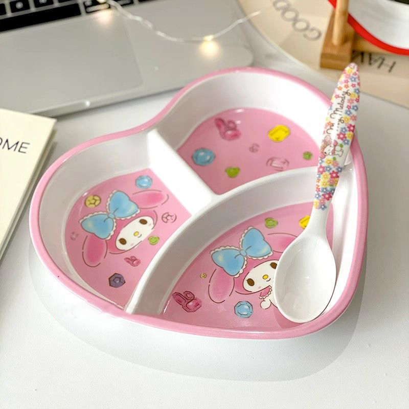 New Kawaii Hello Kittys Plate My Melody Cartoon Cute Girl Heart High ...
