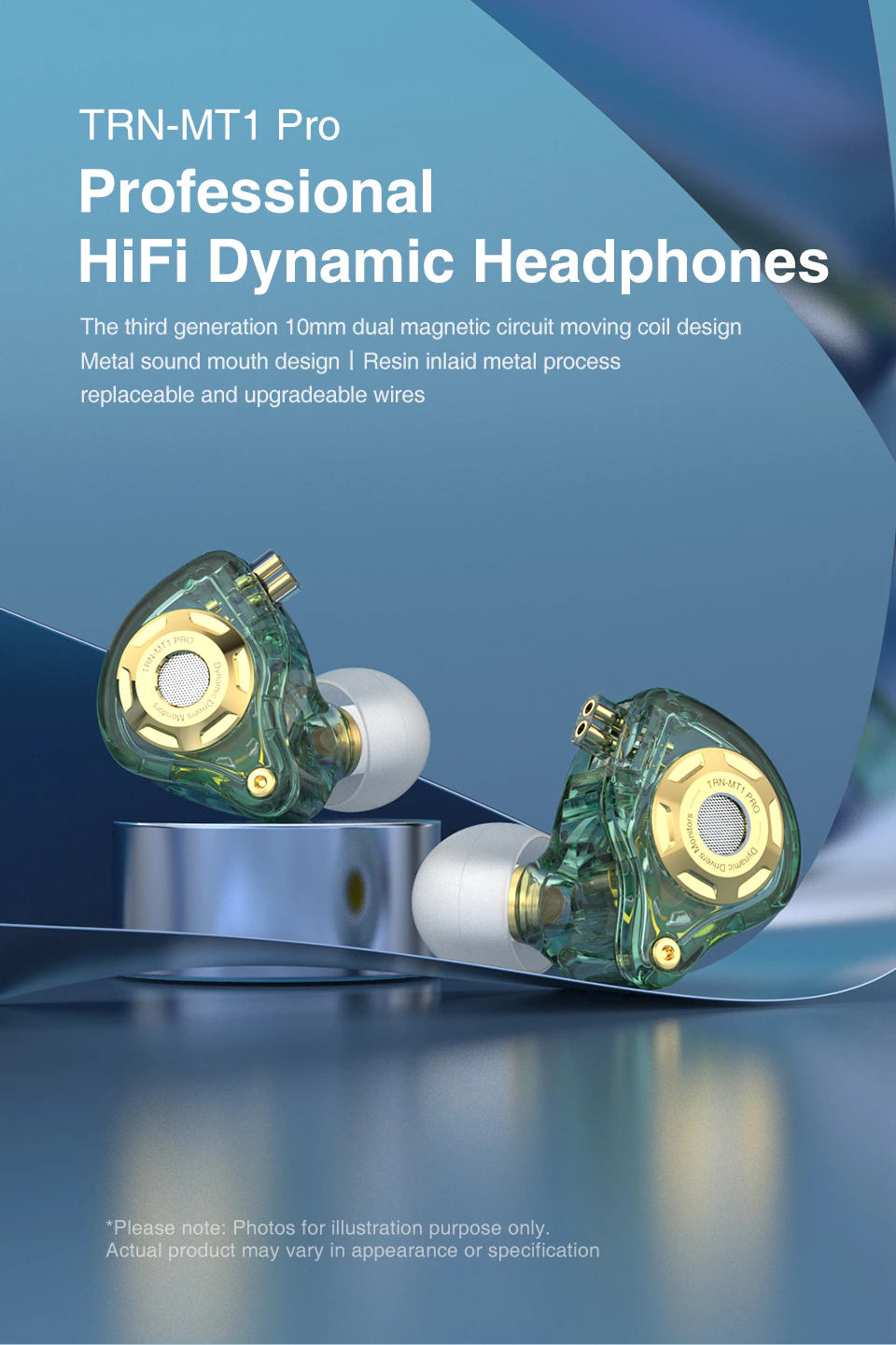 TRN MT1 Pro with MIC HiFI Dynamic Driver In-Ear Monitor HIFI Bass ...