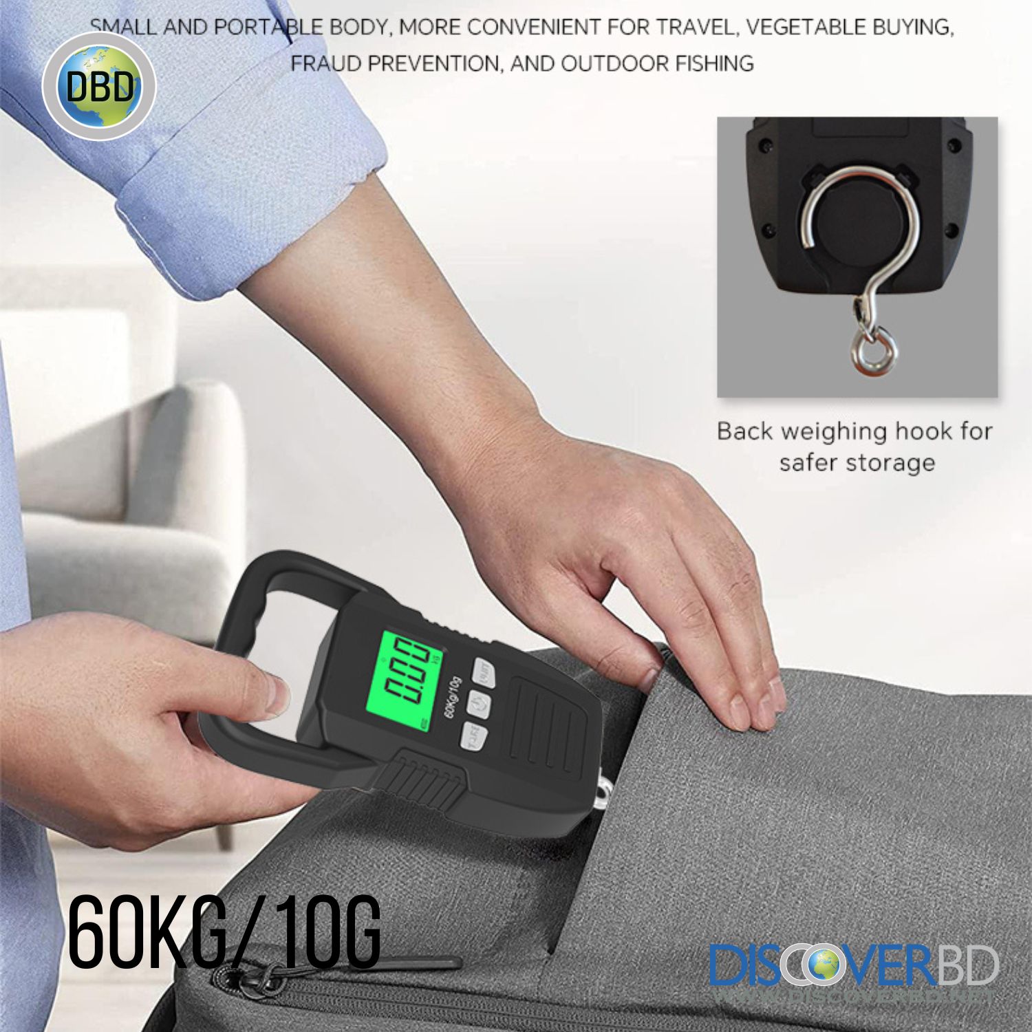 60kg Portable Digital Luggage Scale | Daraz.com.bd