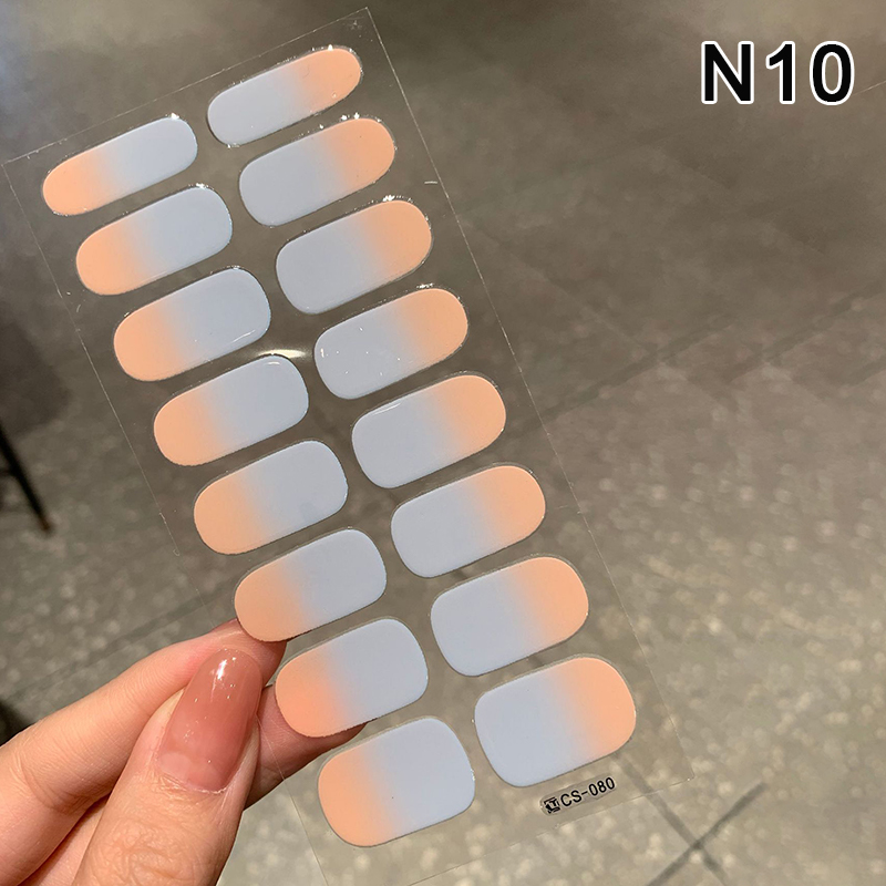 16Pcs/Sheet Semi-Cured Gel Nail Polish Sticker Long-Lasting Extension ...