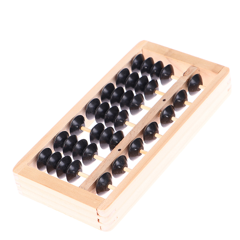 7 Rods Beads Abacus Wood Soroban Column Math Aid Tool Ancient Chinese ...