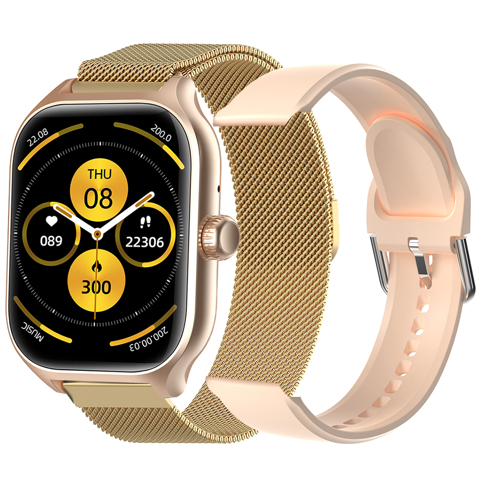 GTS4 Sports Smart Watch with 2pcs Straps Bluetooth Call Heart Rate ...