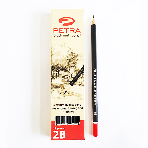 Petra 2B Pencil 12 Pcs pack,Petra Black Matt Pencil 2B Pencils for ...