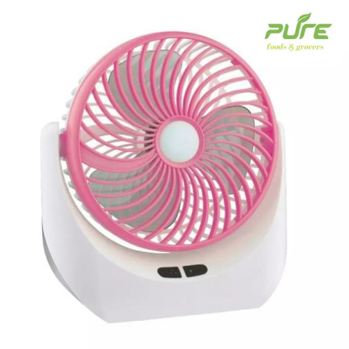 Lithium rechargeable mini table fan with LED light -1880 | Daraz.com.bd