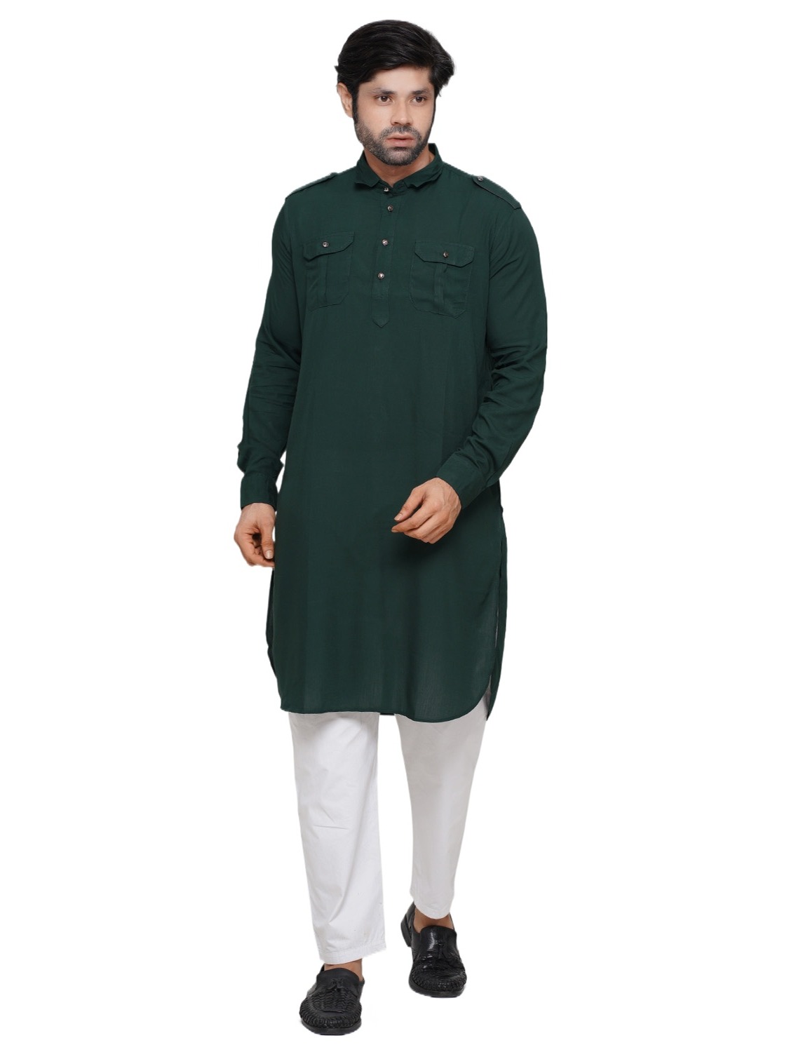 Deep green kabli panjabi for men | Kabli panjabi new collection fro men ...