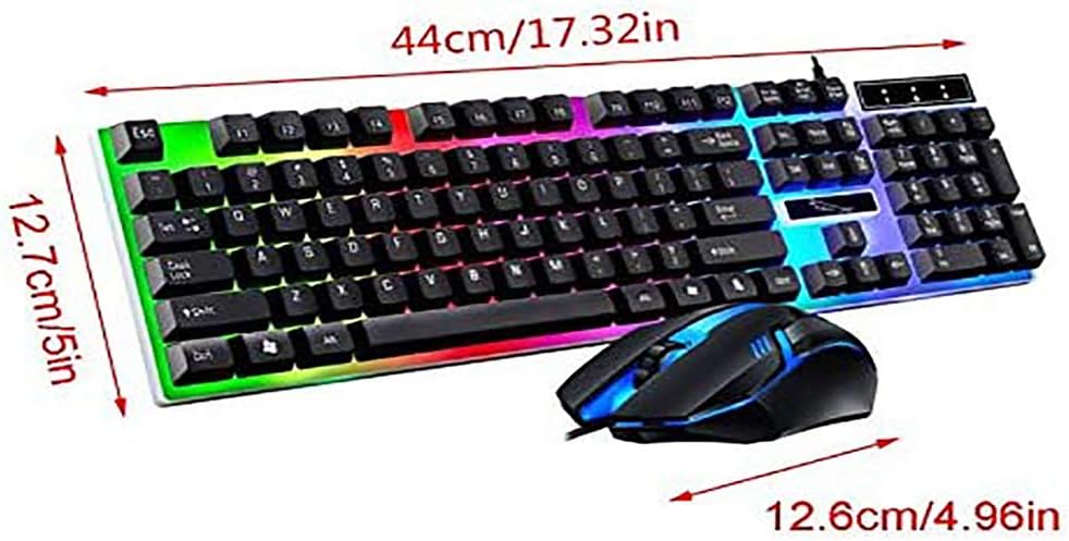 SOONGO G21B Keyboard Wired USB Gaming Mouse Flexible Polychromatic LED ...
