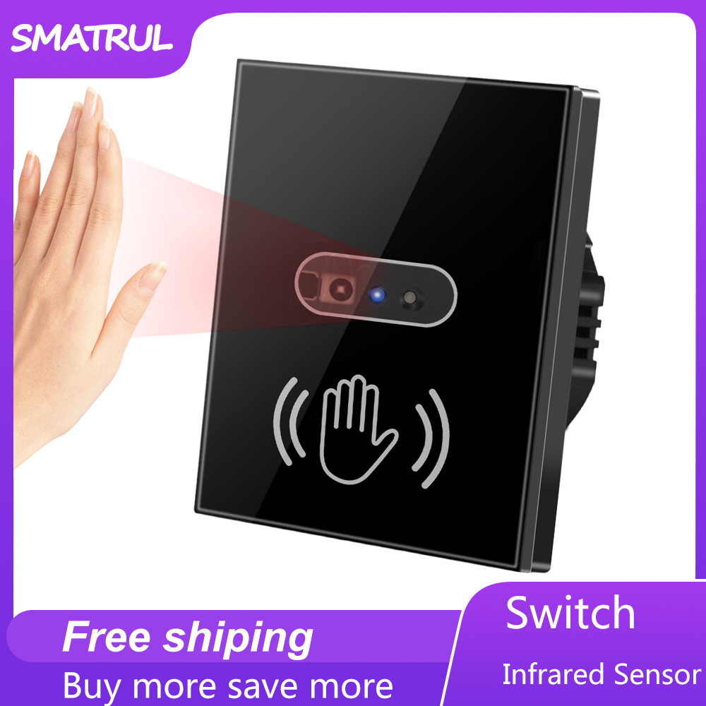 SMATRUL - Wall Infrared Sensor Light Switch, No Need to Touch, Glass ...