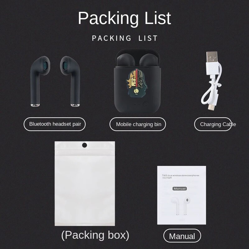 Disney TWS i7 Mini 2 Wireless Headphones Bluetooth 5.0 Earphone Matte ...