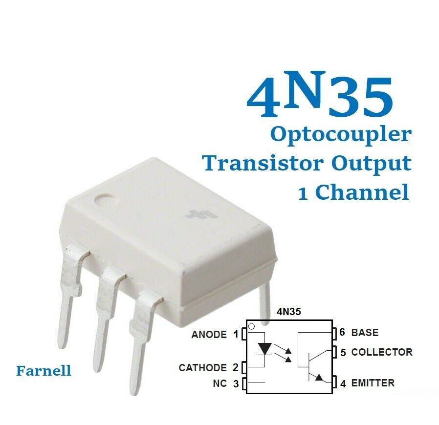 2Pcs Optocoupler 4N35 4N-35 Optocoupler IC DC Input Transistor Output Optical Coupler Photo ...