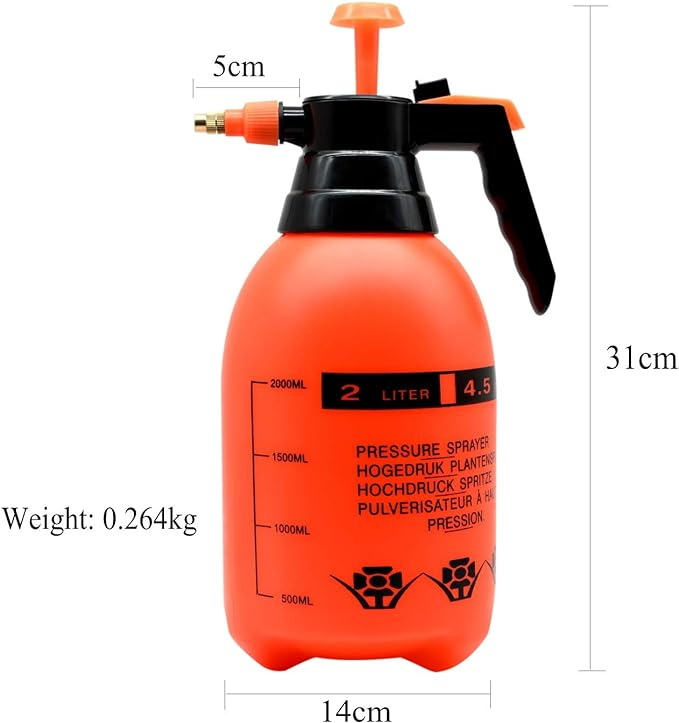 2L Hand held Garden Sprayer Pump Pressure Sprayers Plastic Plant Water ...