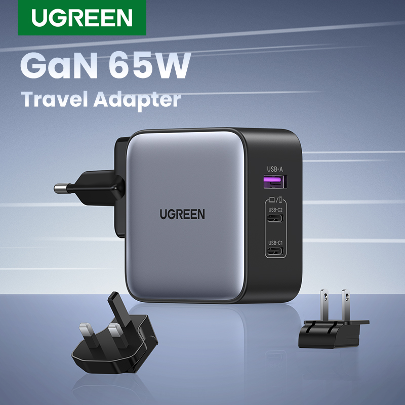 UGREEN GaN 65W Travel Adapter All-in-one Worldwide Travel Charger with ...