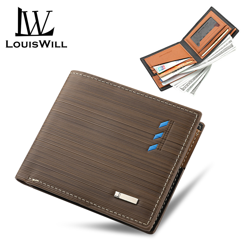 LouisWill Wallet Men's Foldable Wallet Male Short Wallet PU Large ...