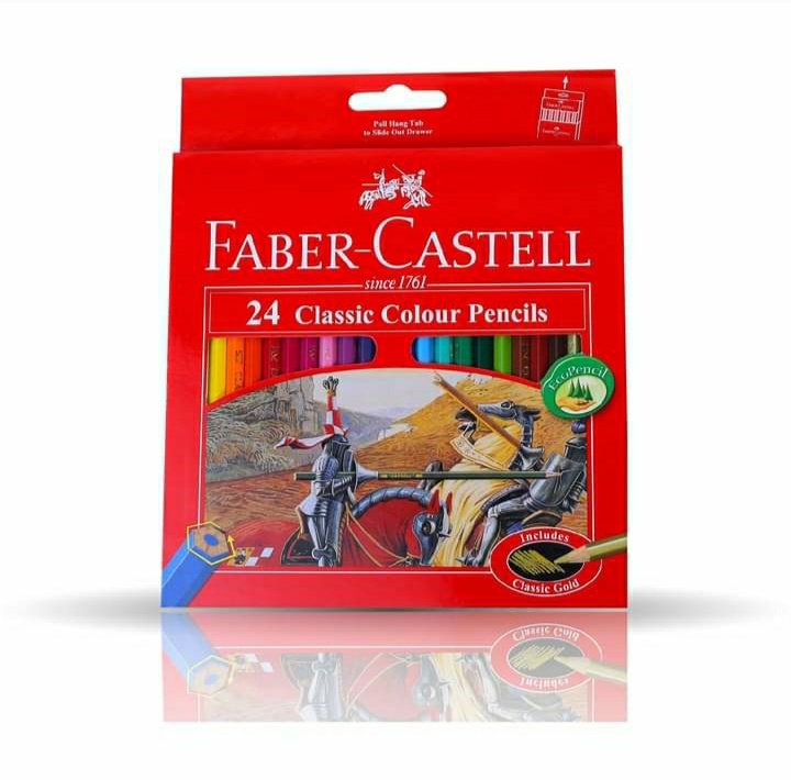 Faber Castle Classic color 12 long size| Faber Castle Color pencil 24 ...