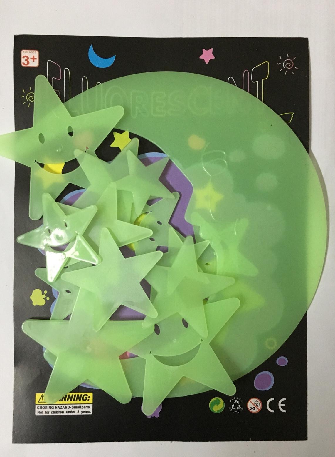 Fluorescent Night Glowing Moon, Stars with Glue - 20 pcs pack | Daraz ...