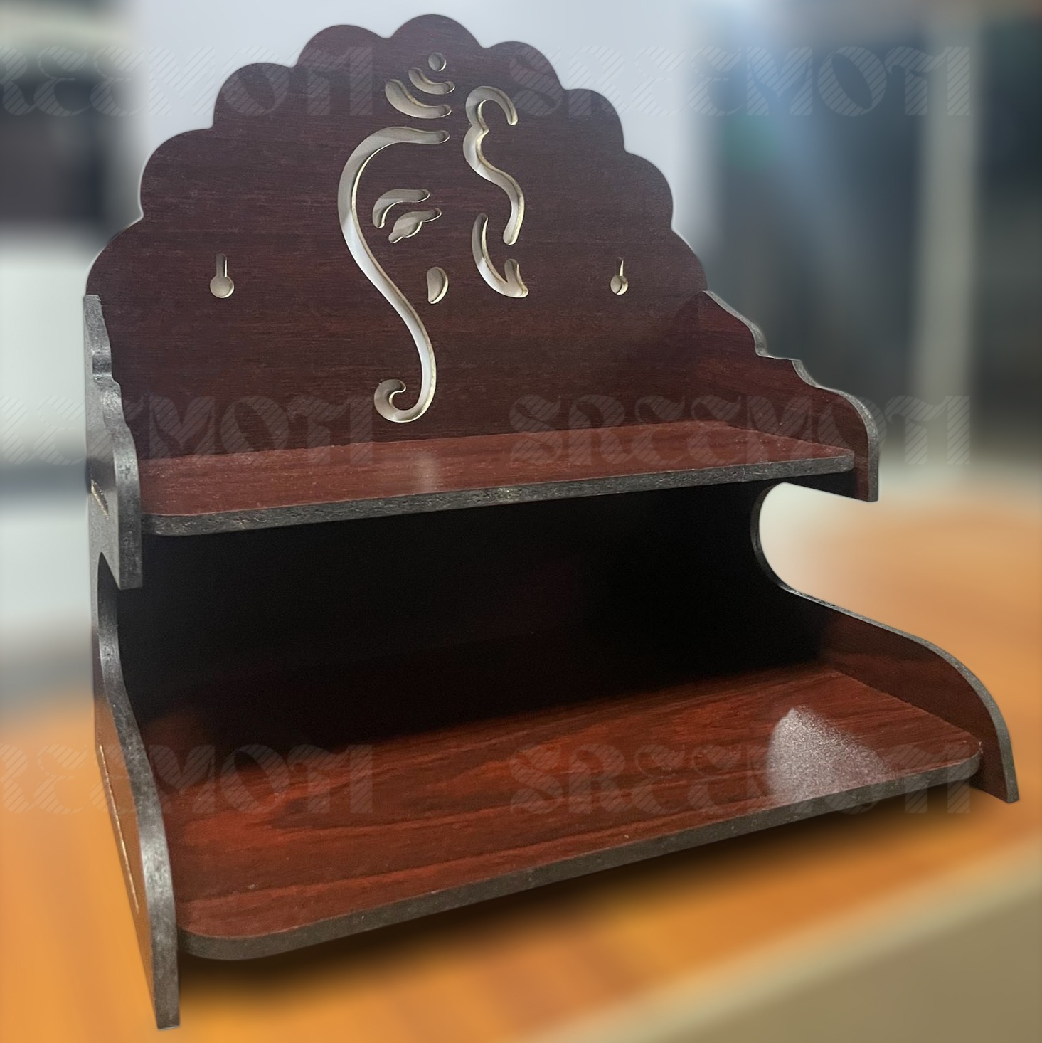 12*12*8 Inch Ganpati Wall Mount Home Decor Singhasan Temple, Vagoban ...