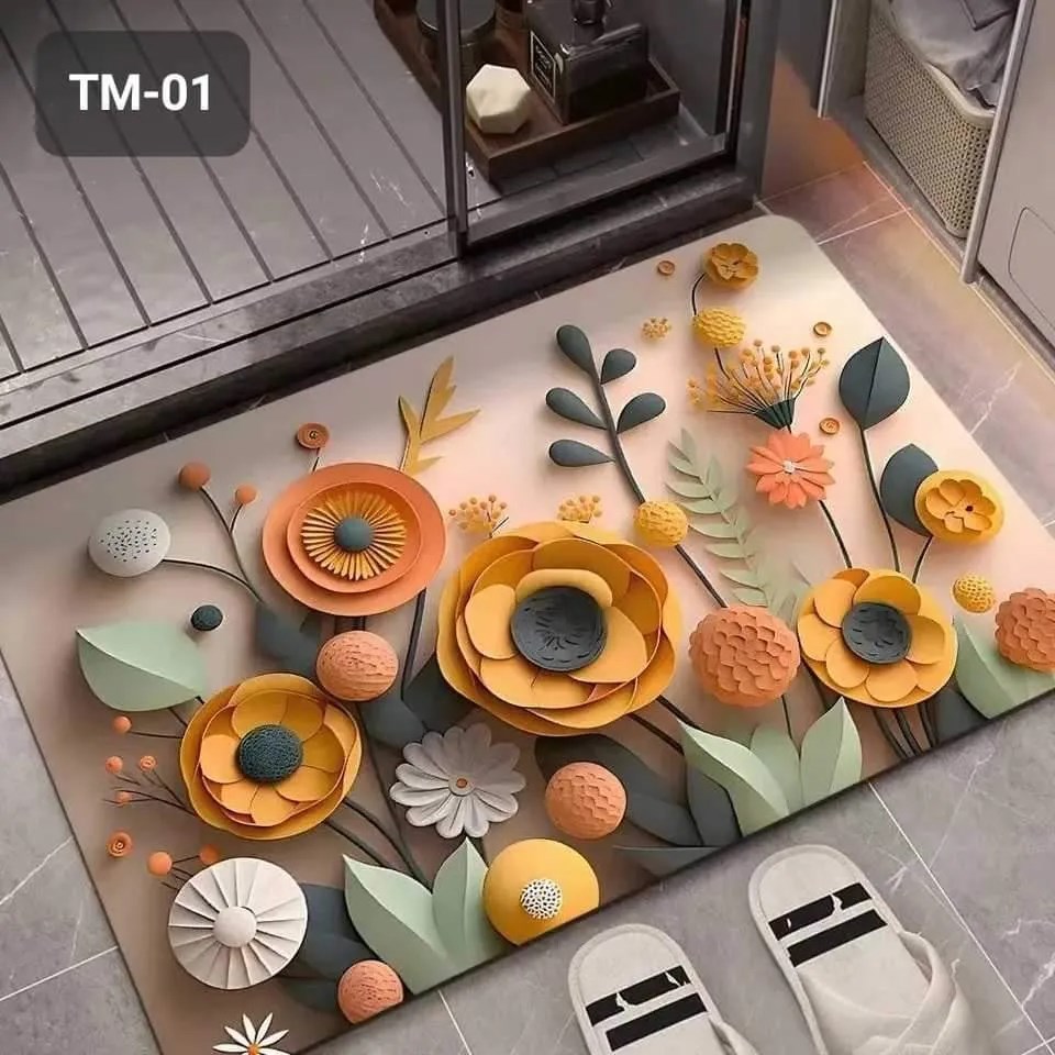 3D Absorbing Floor Mat (Paposh) Water Absorbent Non-Slip Door ...