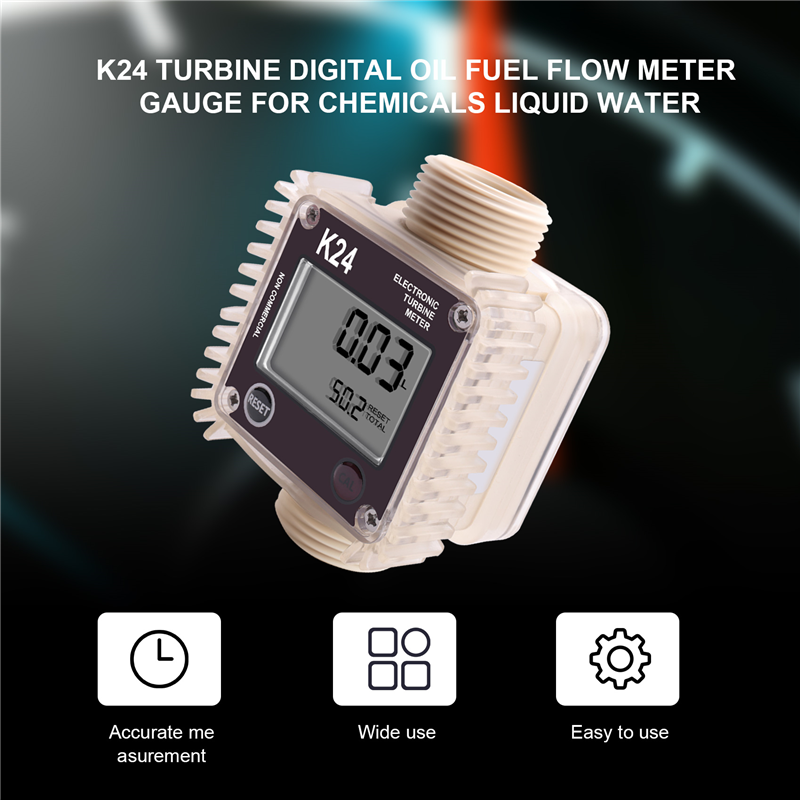 K24 Turbine Oil Fuel Flow Meter Gauge For Chemicals Liquid Water ...