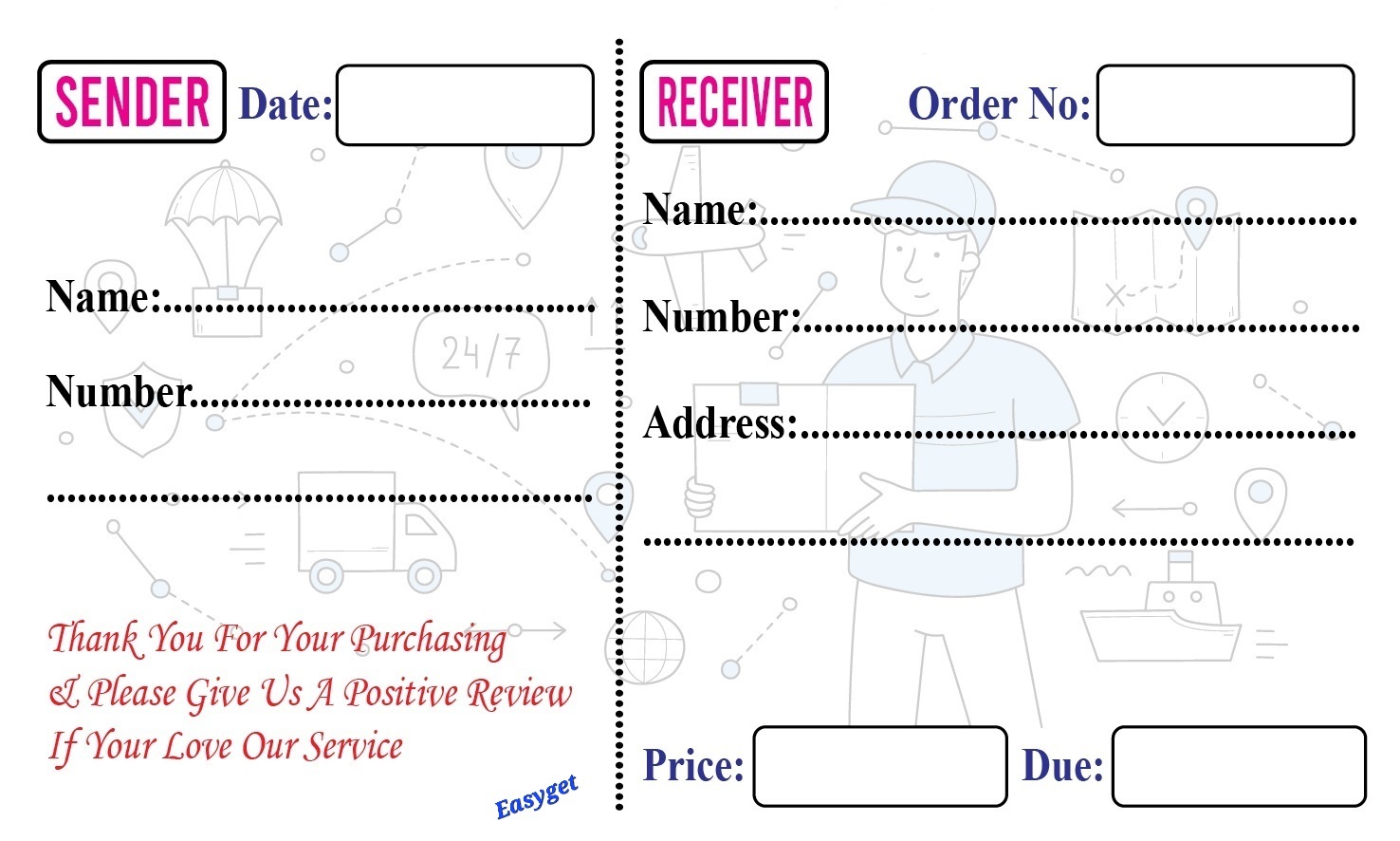 Address Stickers for Courier bag / Shipping bag / Carton Box | Daraz.com.bd