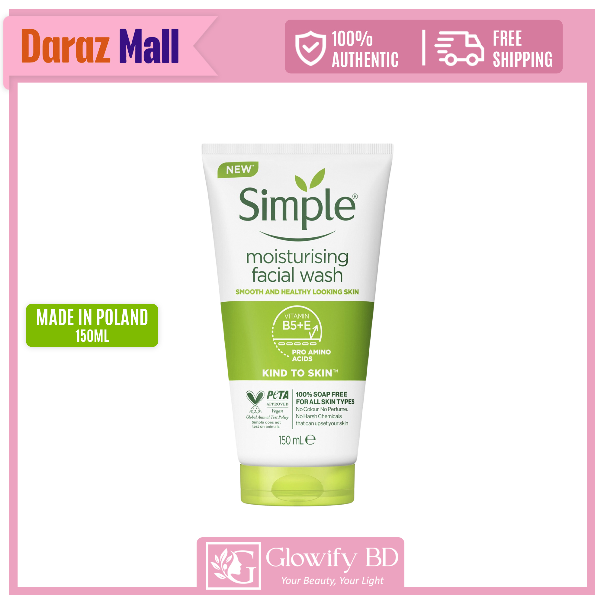 Simple Kind to Skin Moisturising Facial Wash (150ml) | Daraz.com.bd