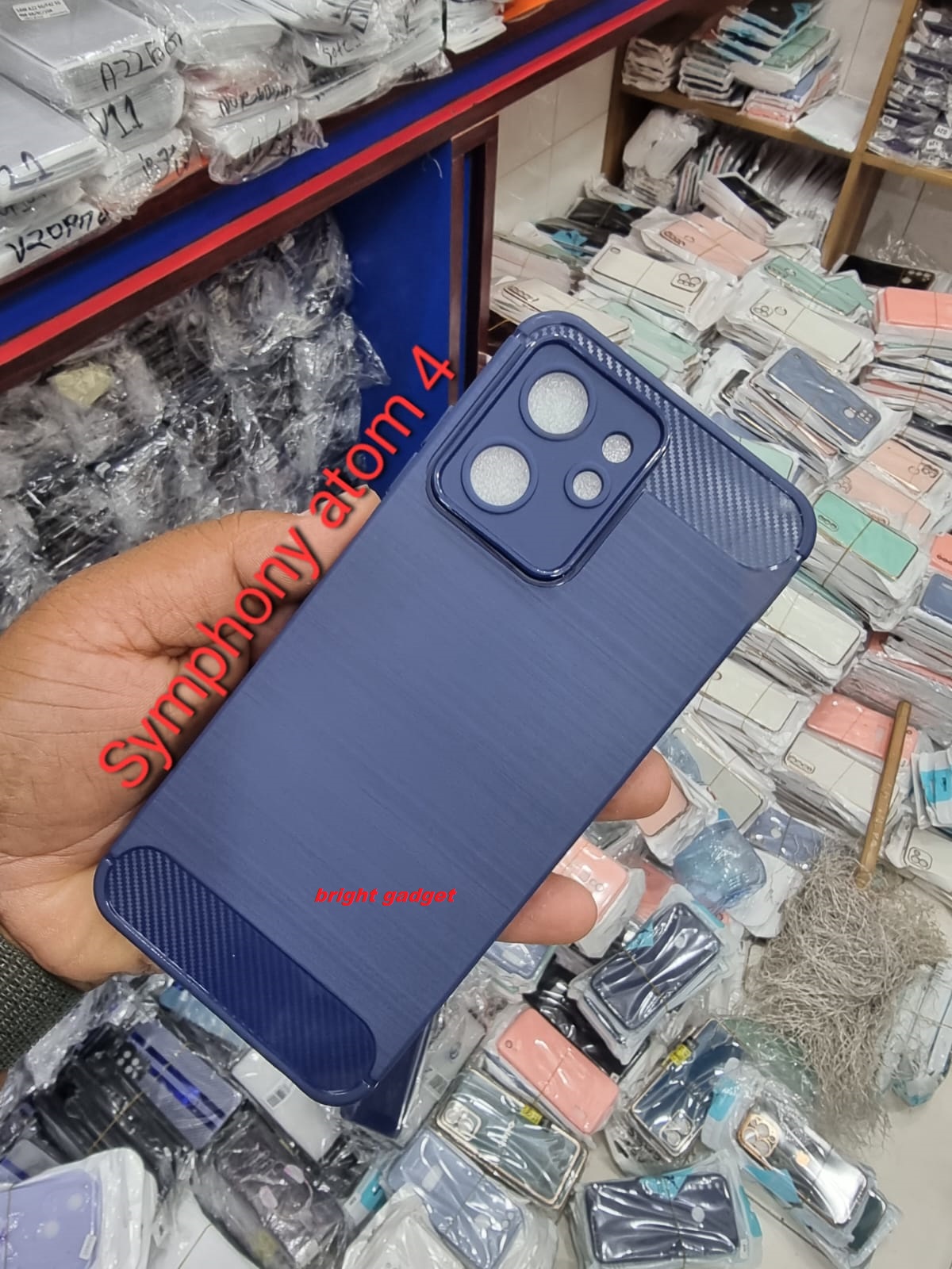 Symphony Atom 4 Luxury Carbon Fiber Soft Silicon Mobile Phone Back ...
