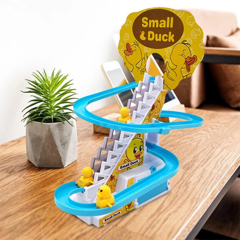 Duck Slide Toy Set, Funny Automatic Stair-Climbing Ducklings Cartoon ...