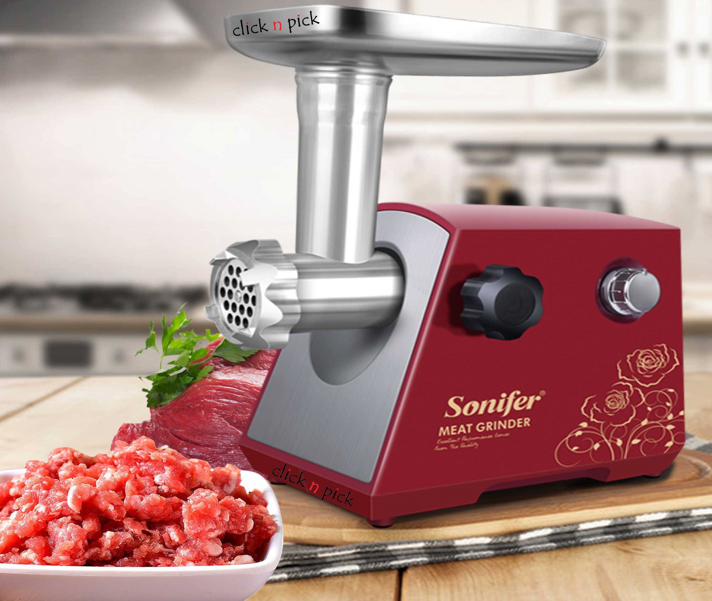 Sonifer SF-5002 household 1200w copper motor 3pcs metal disc electric meat grinder | Daraz.com.bd