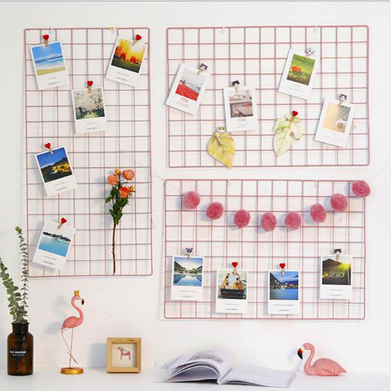 Ins Photo Frame Rack Holder Postcards Mesh Frame Home Decoration Metal ...