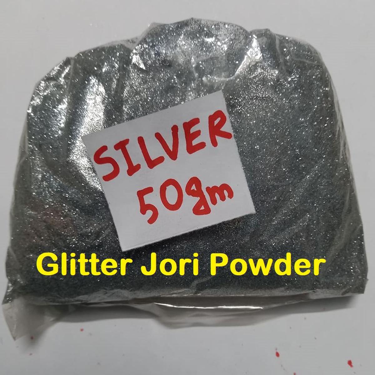 SILVER Glitter Jori Powder 50gm Silver JORI Colorful Powder Glitter ...