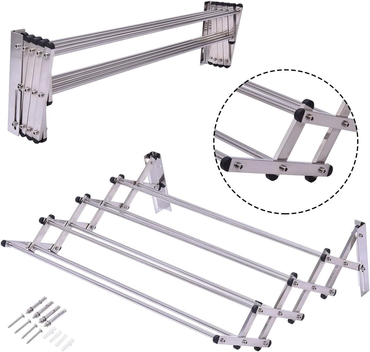 Wall Mounted Clothes Drying Racks Extendable Stainless Steel Airer ...