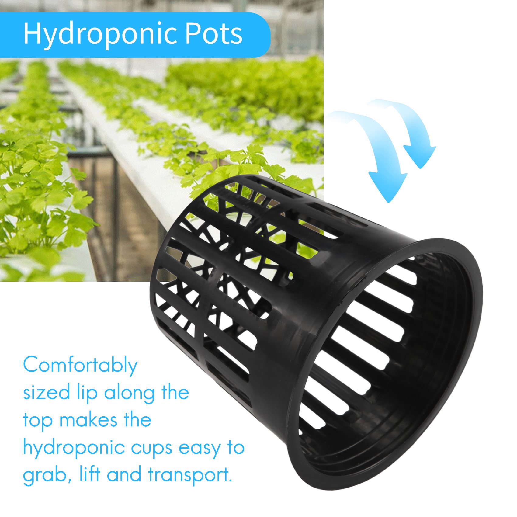 15 Pack 4 Inch Net Cups Slotted Mesh Wide Lip Filter Plant Net Pot ...