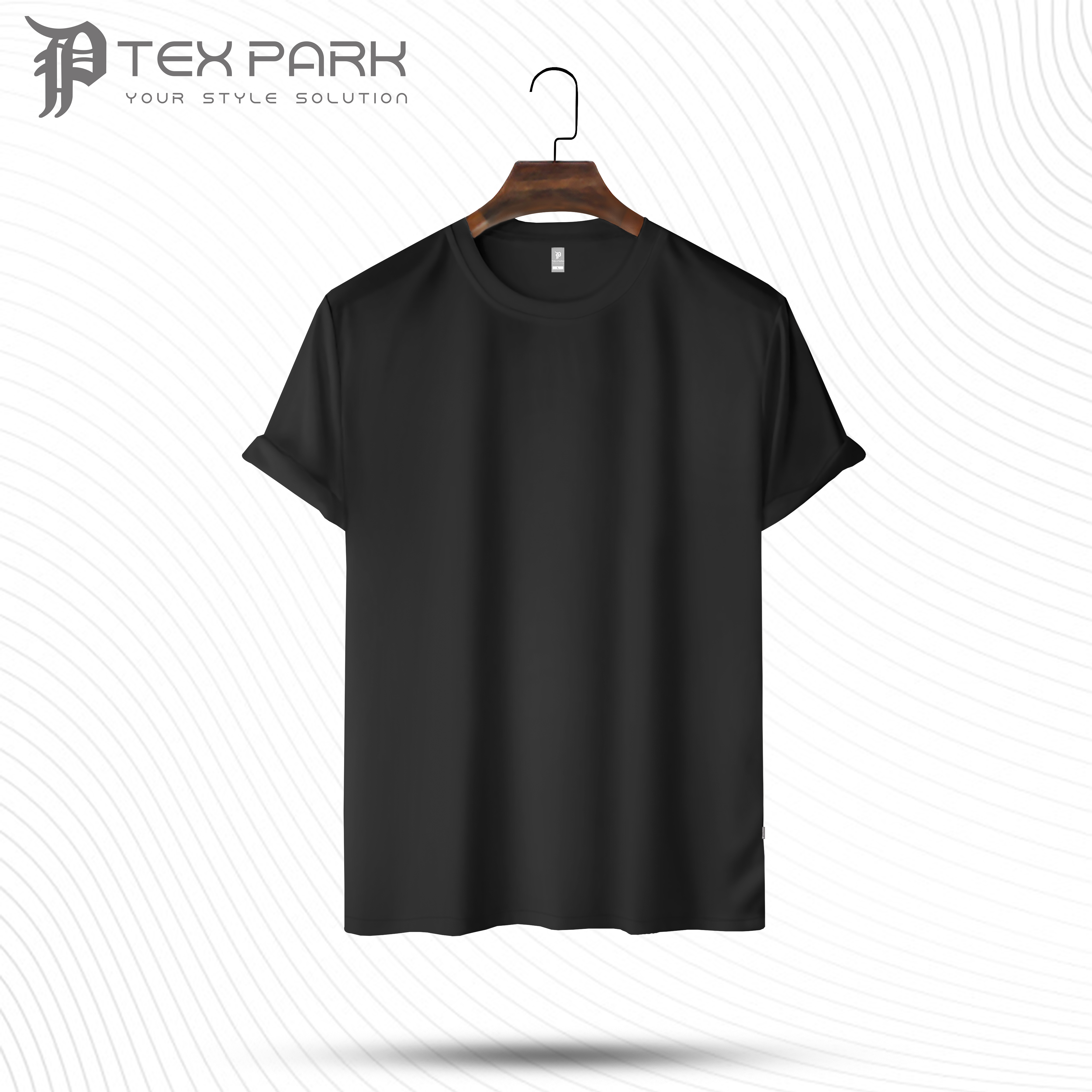 Texpark Solid T-Shirt - Black Half Sleeve Round Neck - Comfortable and ...