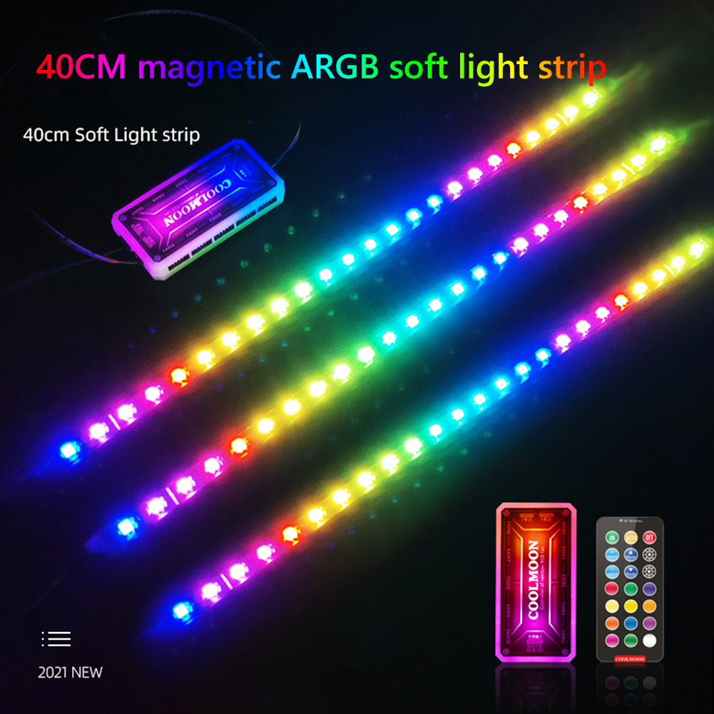 Coolmoon Cm-Ls40 5v Argb Pc Case Led Bar Sata 3pin Computer Rgb Lamp ...
