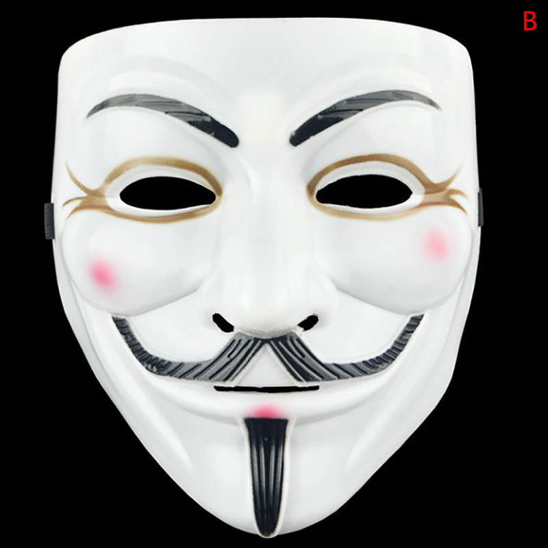 Anonymous Vendetta Guy Fawkes Hacker Face Mask Adults Halloween Fancy ...