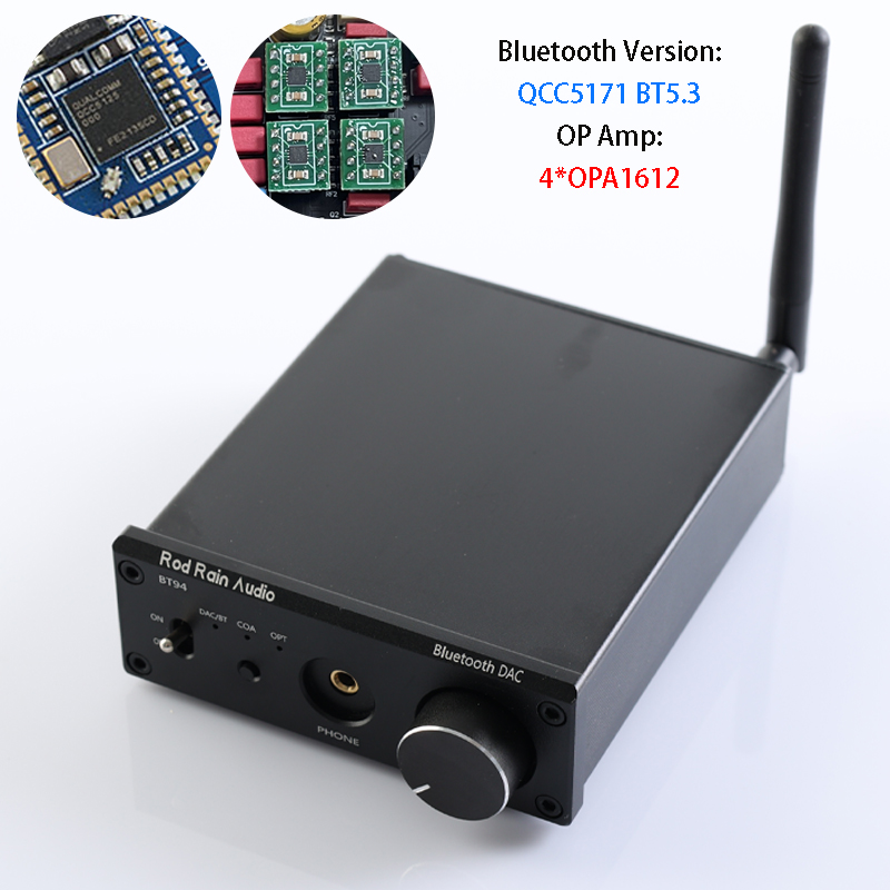 Rod Rain Audio DAC QCC5171 5.3 Bluetooth PCM1794A Decoder Audio Hifi USB Dac Bluetooth Receiver ...