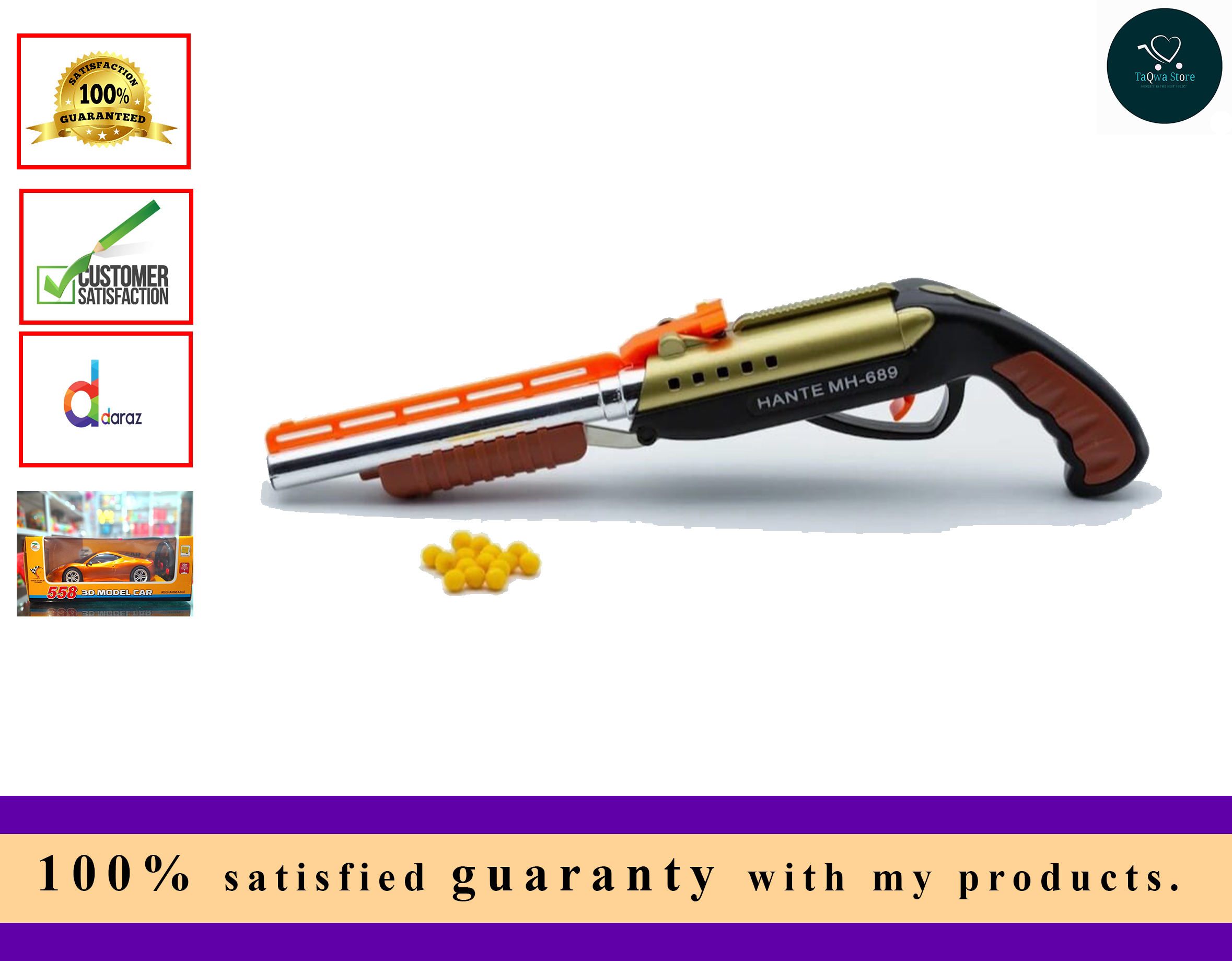 Best quality Rubber bullet gun toy for kids. | Daraz.com.bd