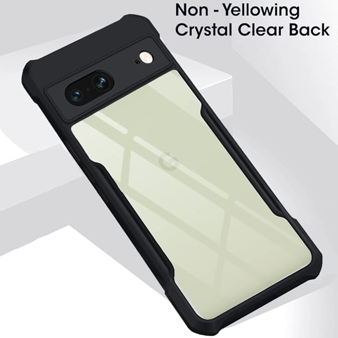 Google pixel 7a Protective Black Border Crystal Clear Xundd Mobile Back ...