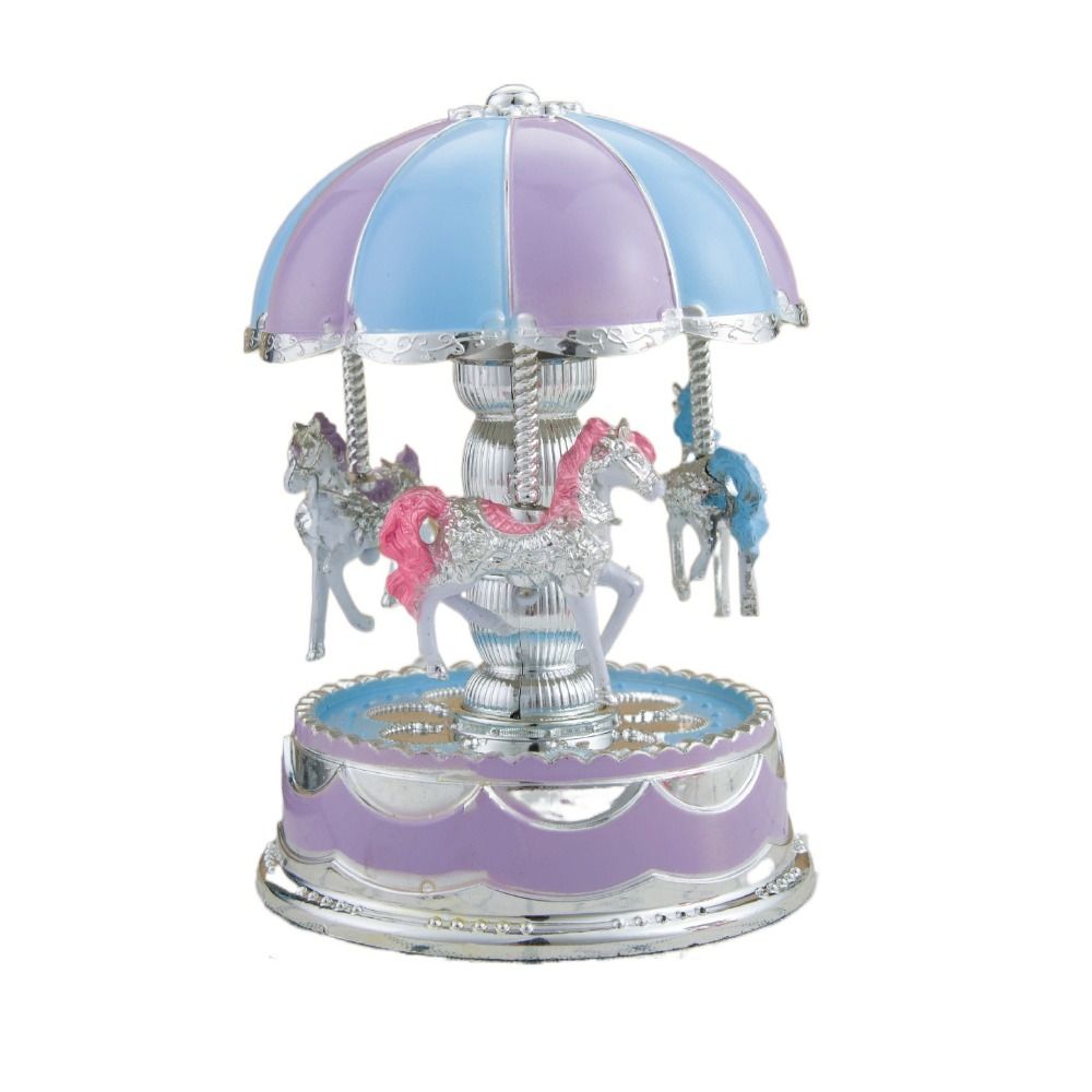 Romantic European Style Carousel Music Box Colorful Light Cute Ferris ...