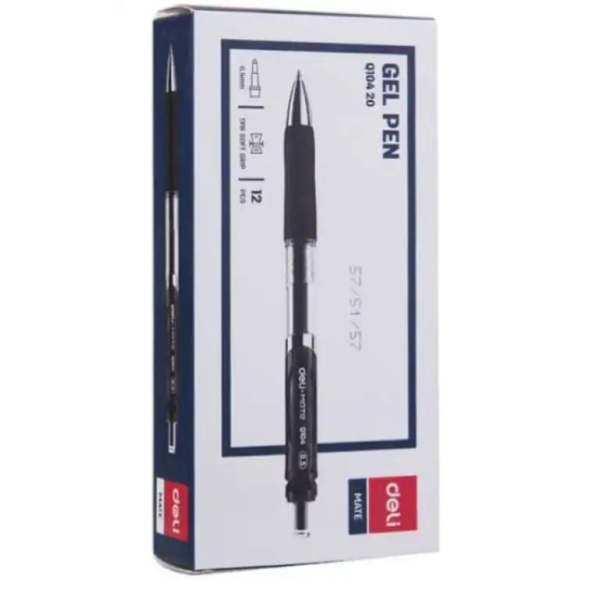 Deli Mate EQ10420 Black Ink 0.5mm Retractable Gel Pen - 12pcs | Daraz ...