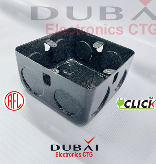 Click One Gang Metal Junction Box For Electrical Wiring Round Edge ...